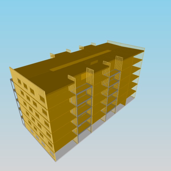 Multi-storey residential - CLT rib and timber frame - BIMserver.center